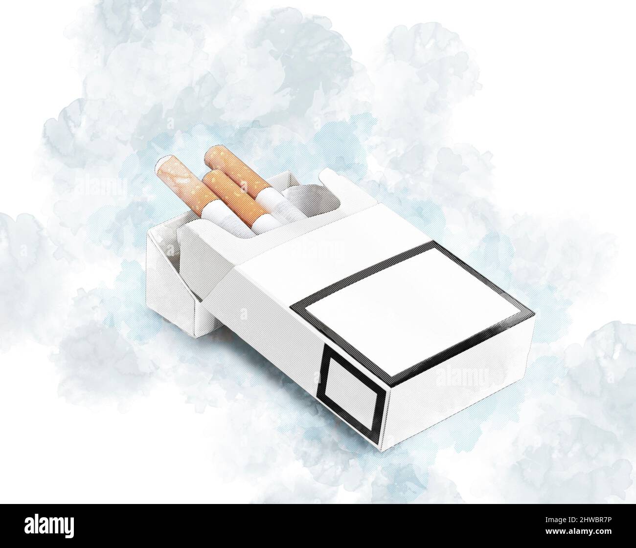Illustration Art of a Blank Pack of cigarettes Stock Photo - Alamy