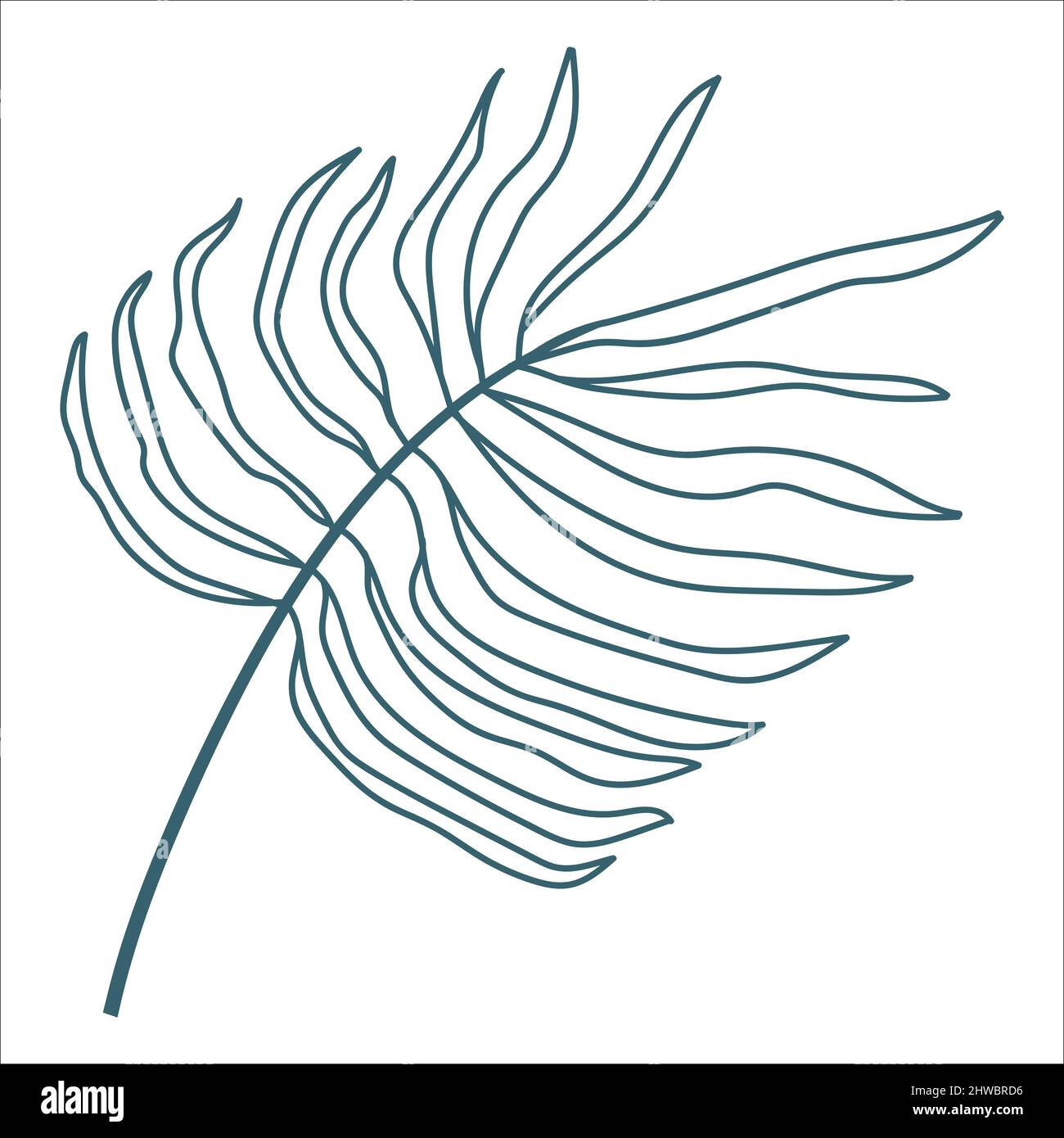 Leaf Line Art With Shapes In Pastel Stock Vector Image & Art - Alamy