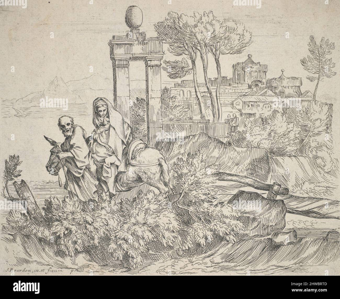 The Flight into Egypt. Artist: Sébastien Bourdon, French, 1616–1671 ...