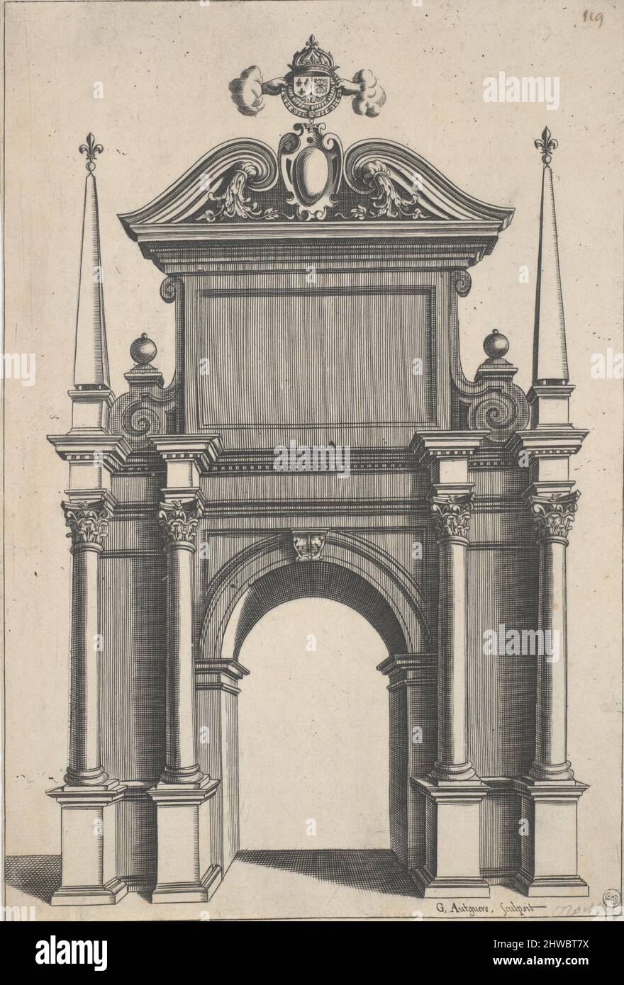 Architectural Design for an Arch with Corinthian Columns. Artist: G ...