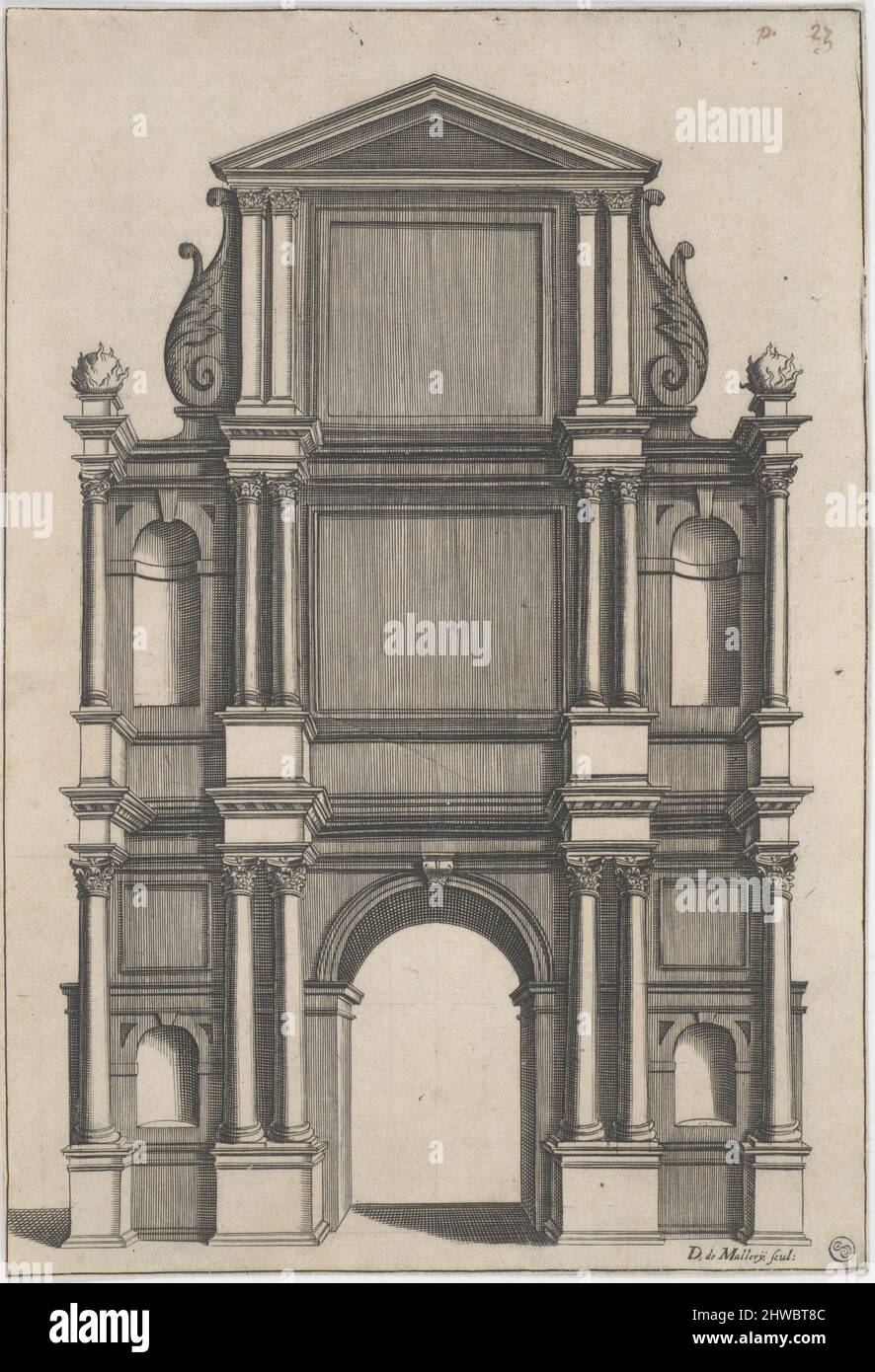 Architectural Design: Facade with Corinthian Columns. Artist: D. De ...