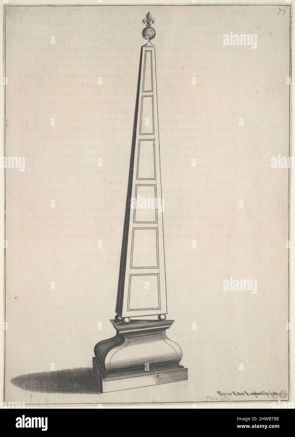 Design for an Obelisk. Artist: Petrus Faber, French, died 1650 Stock ...