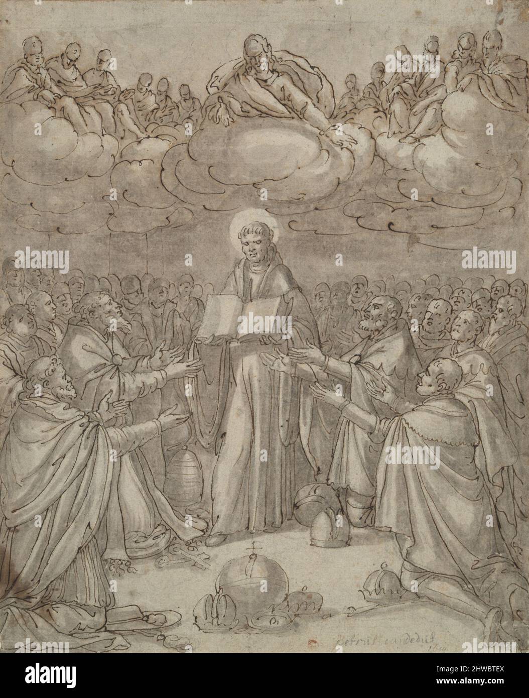 A Saint Revered by Worldly and Ecclesiastical Dignitaries. Artist ...