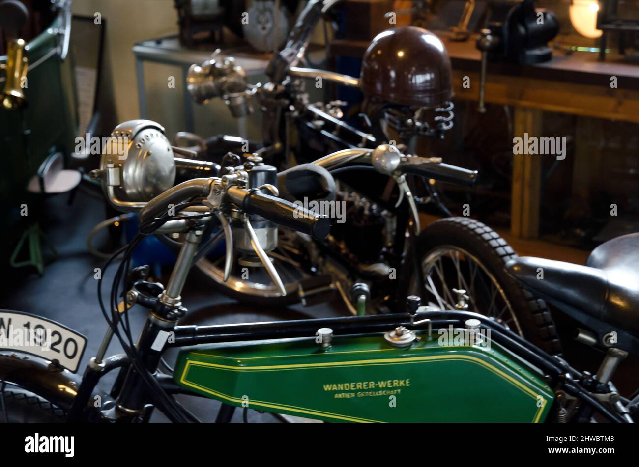 old and new motorbikes and cars in germany Stock Photo - Alamy