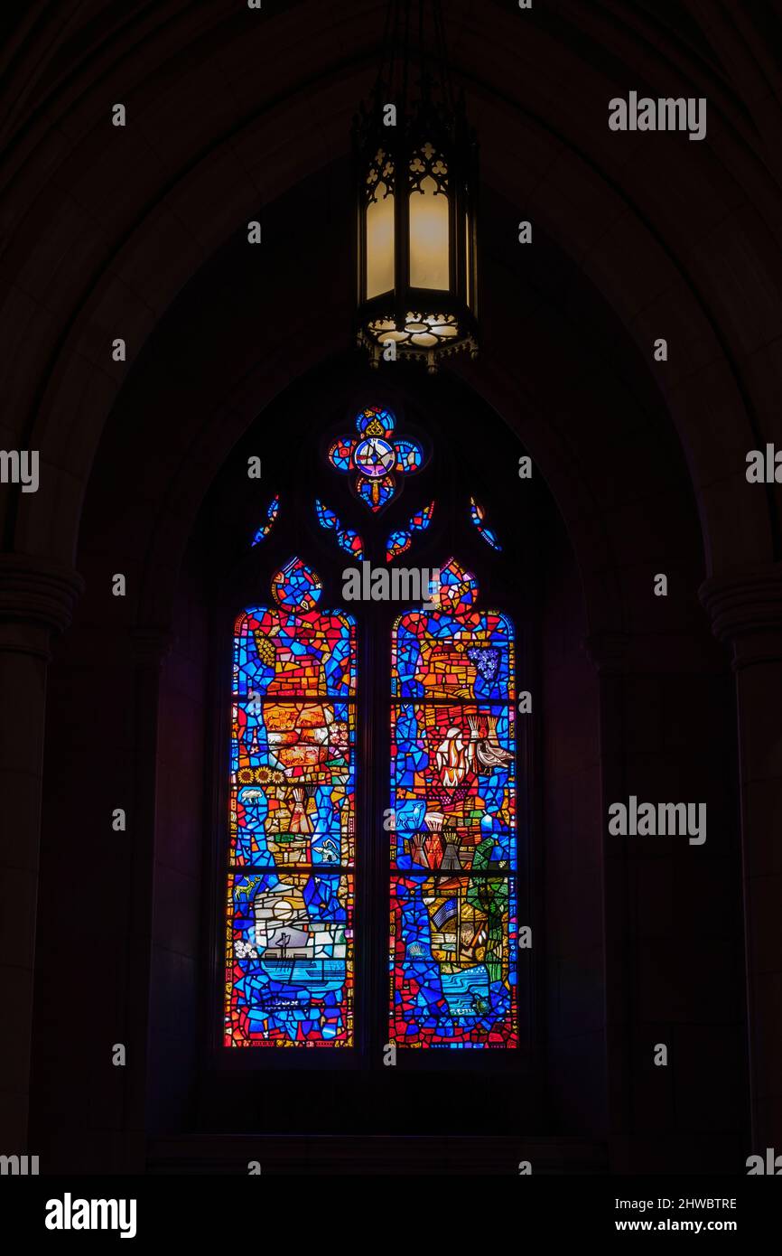 National Cathedral, Washington, DC, USA. Stained Glass Window Stock ...