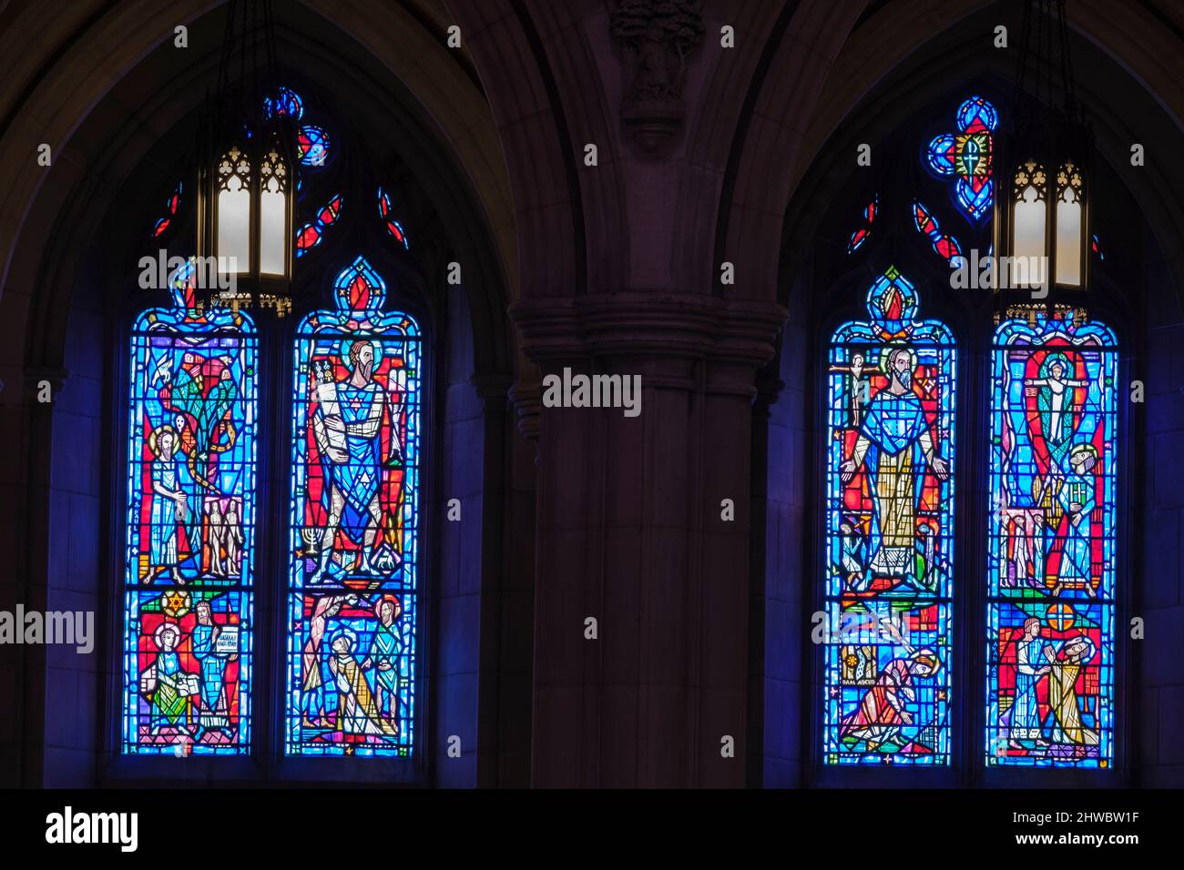 National Cathedral, Washington, DC, USA. Stained Glass Windows Stock ...