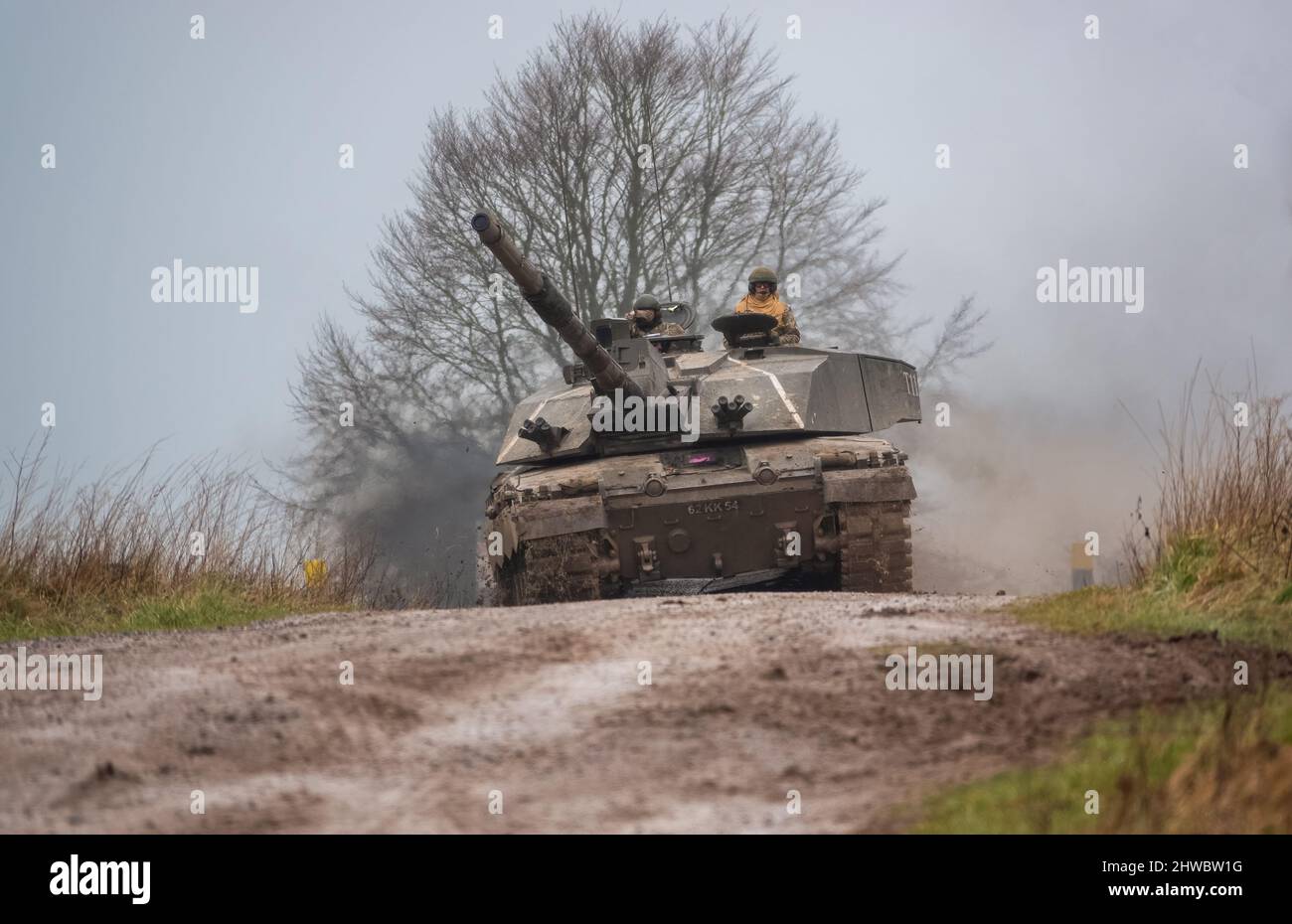 british army challenger 2 main battle tank in action on exercise on ...
