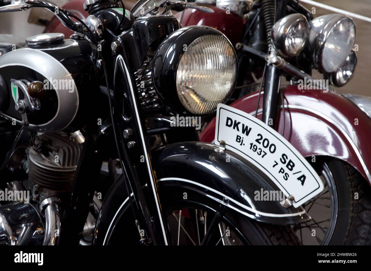 old and new motorbikes and cars in germany Stock Photo - Alamy
