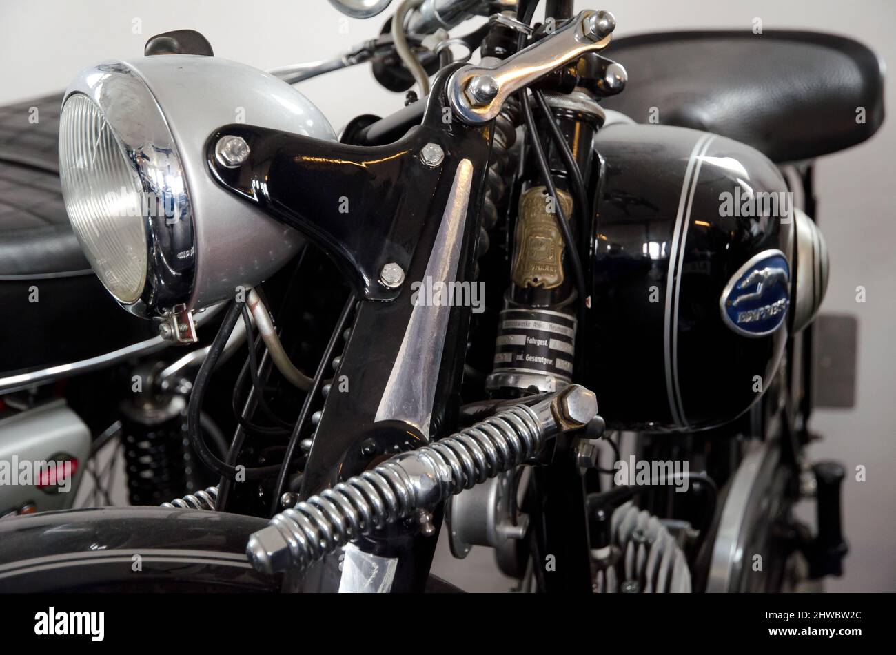 old and new motorbikes and cars in germany Stock Photo - Alamy
