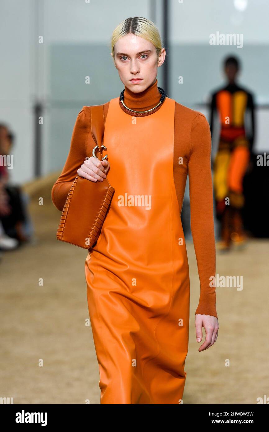 Paris, France. 03rd Mar, 2022. Model Angel Prost walks on the runway at ...