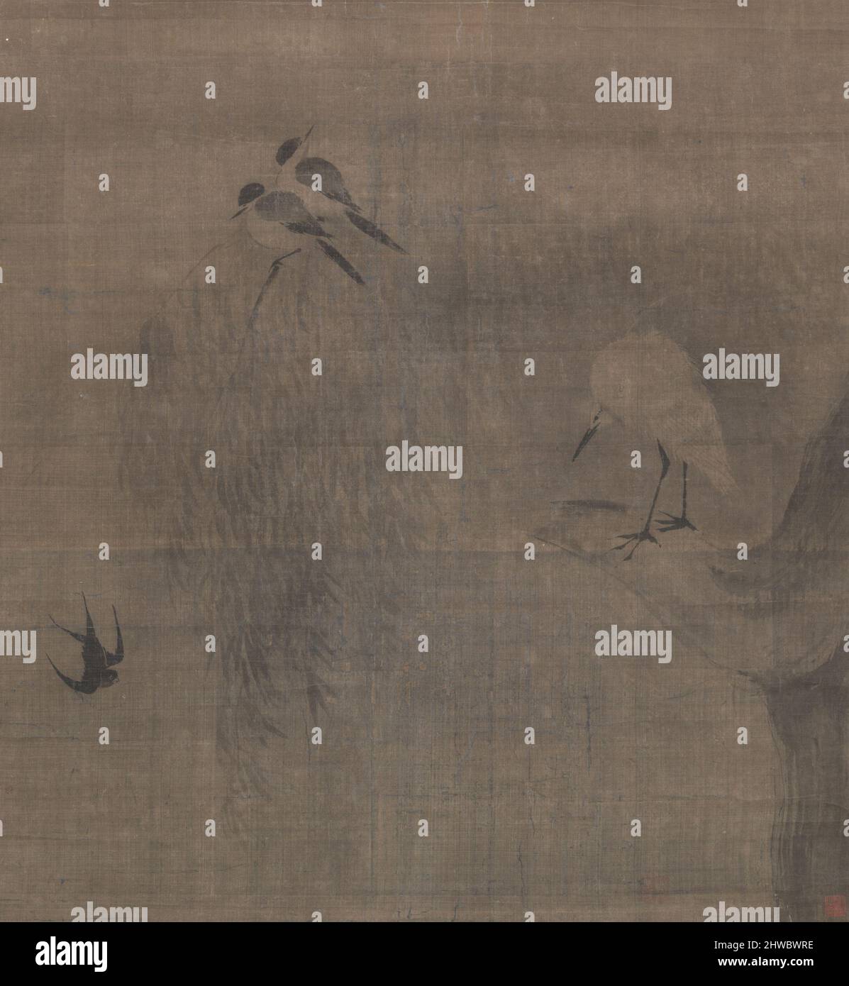 Birds and Willow. Artist, traditionally attributed: Fachang Muqi ...