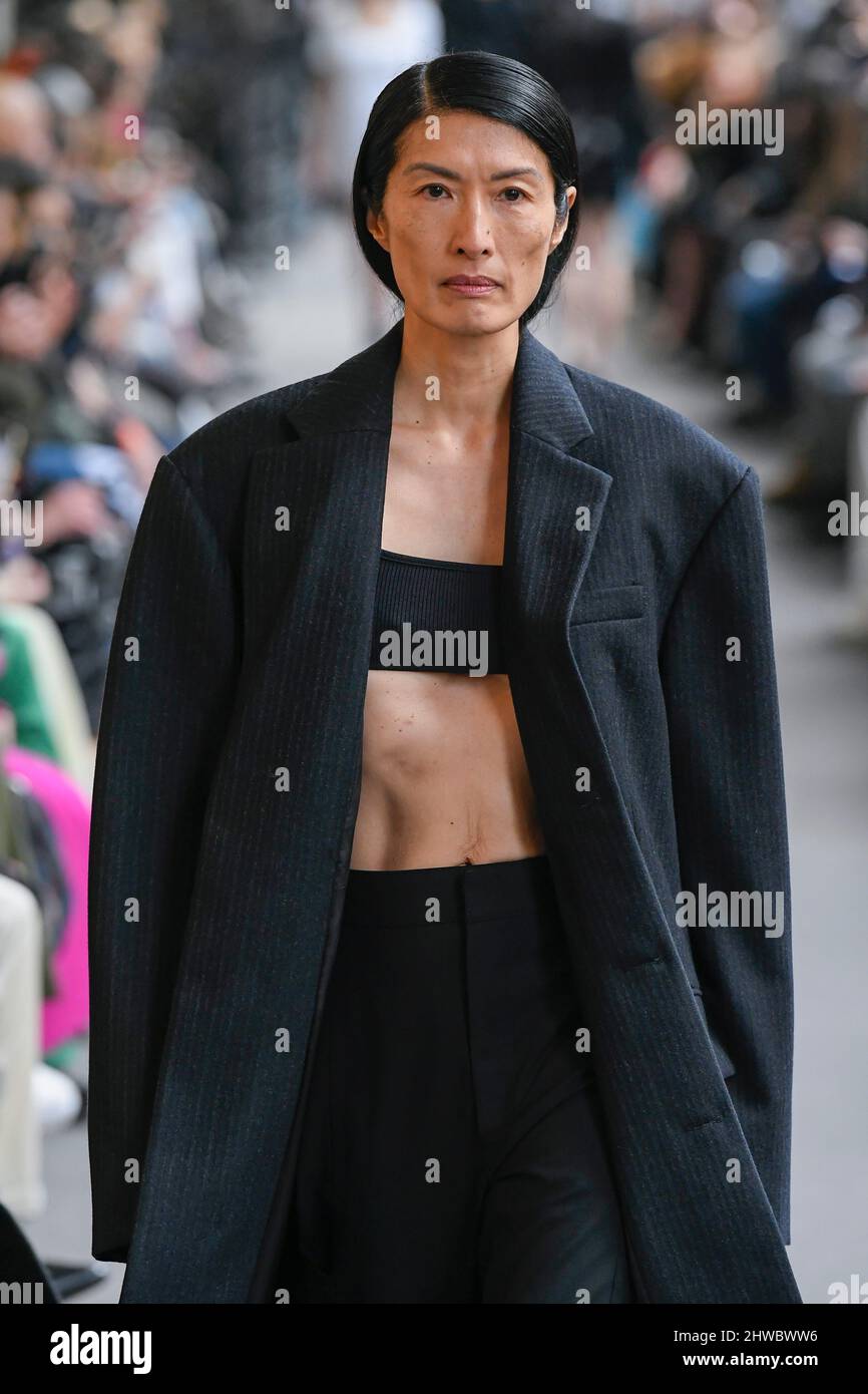 Model Suzi De Givenchy walks on the runway at the Gauchere fashion show ...