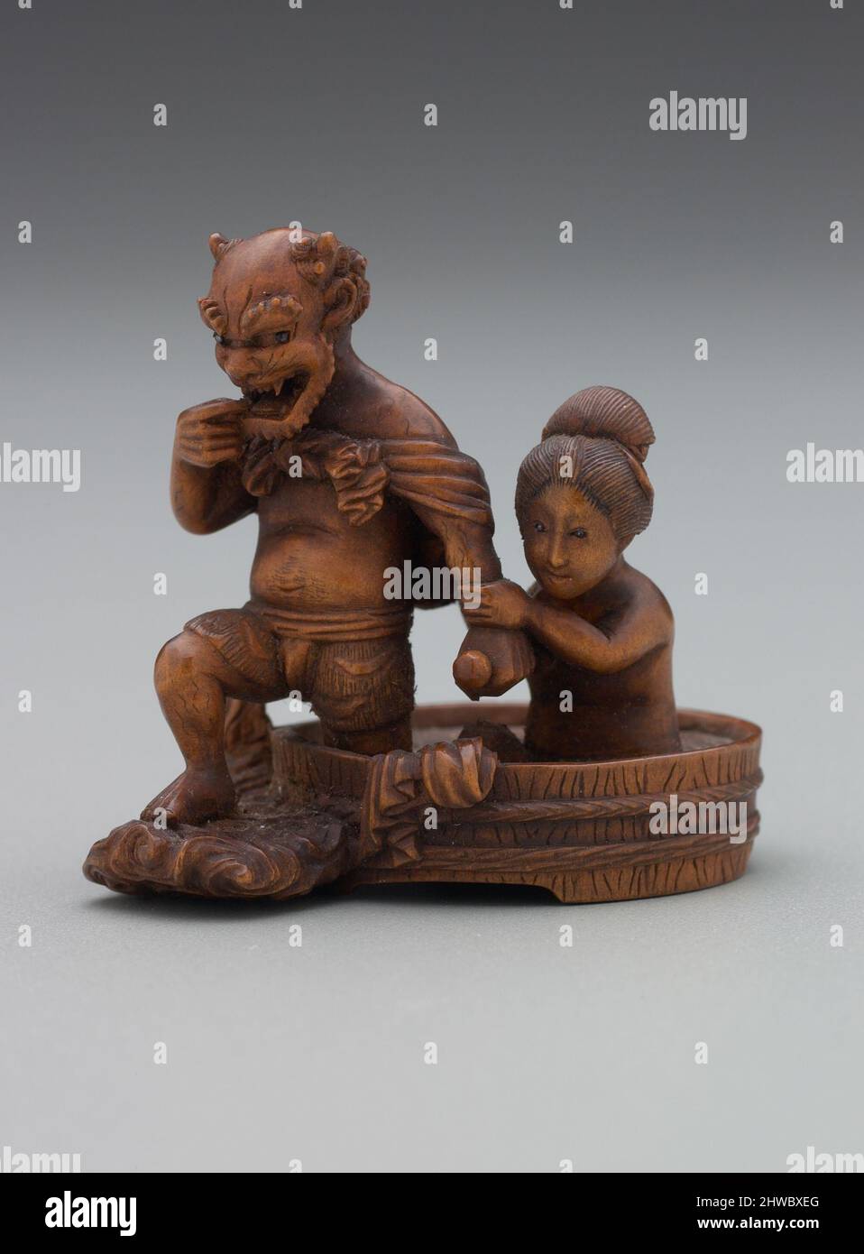 Fujin, the God of Wind, Emerging from the Bath with a Woman. Artist ...