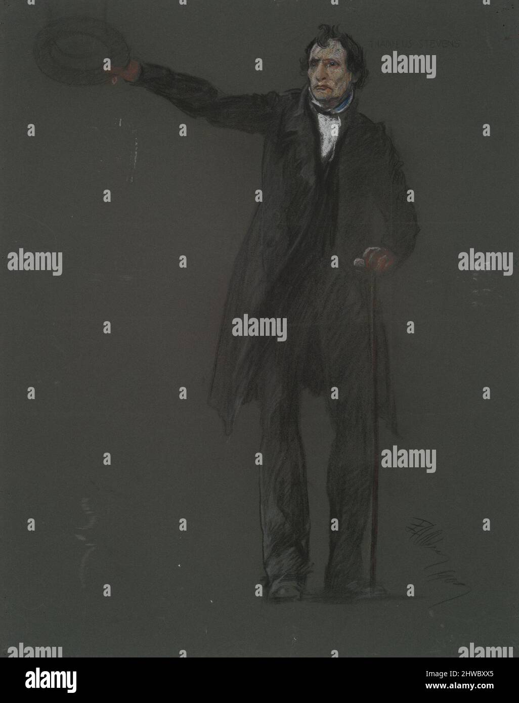 Study for the figure of Thaddeus Stevens, in “The Apotheosis of ...