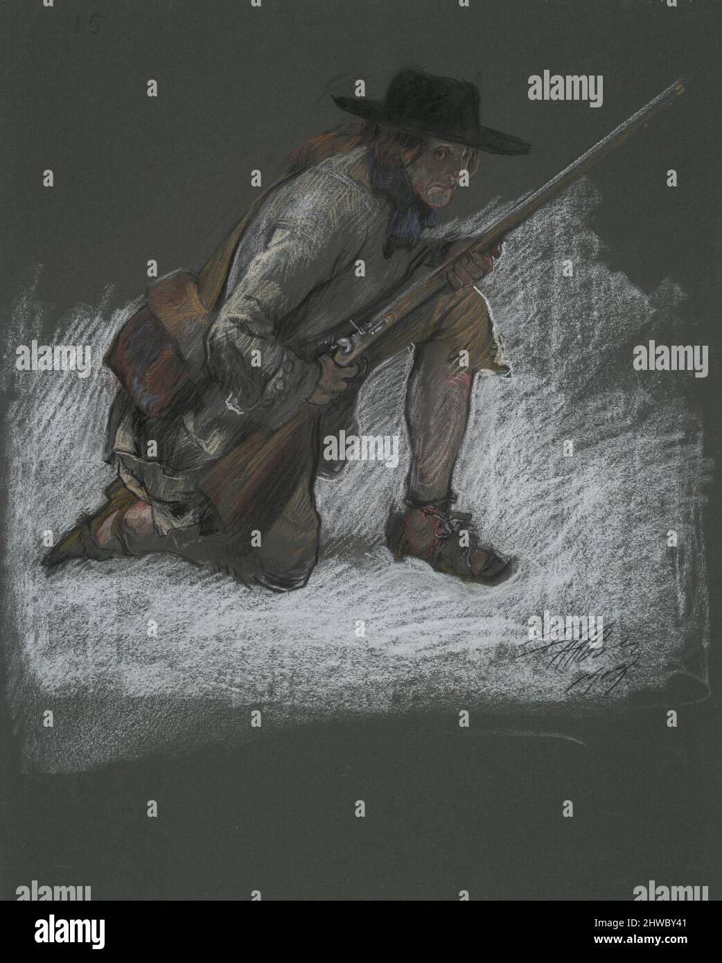 Figure study for “Valley Forge” mural in the House Chamber of the ...