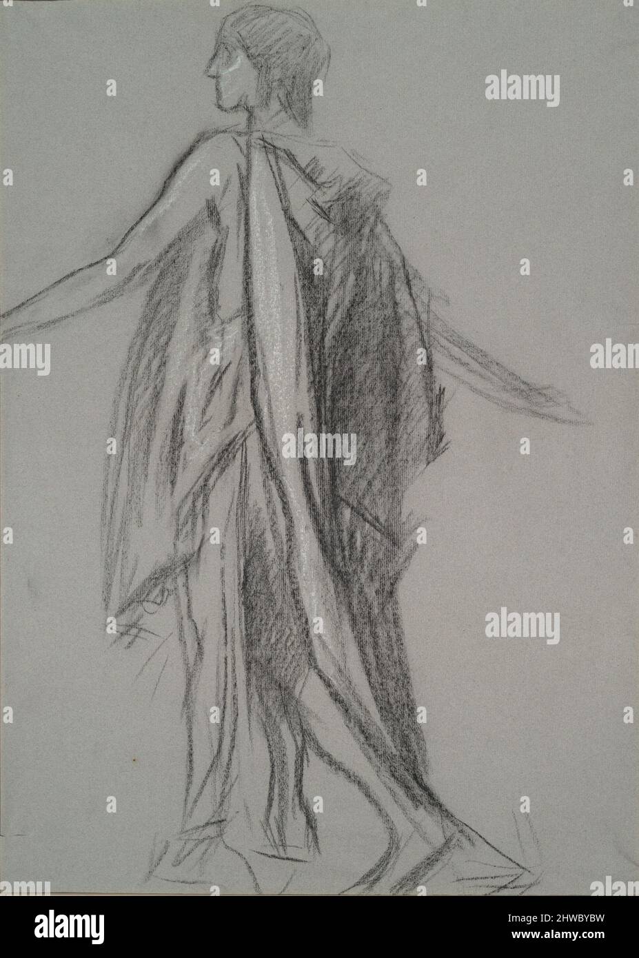 Early figure study for “The Hours” ceiling at the state capitol ...