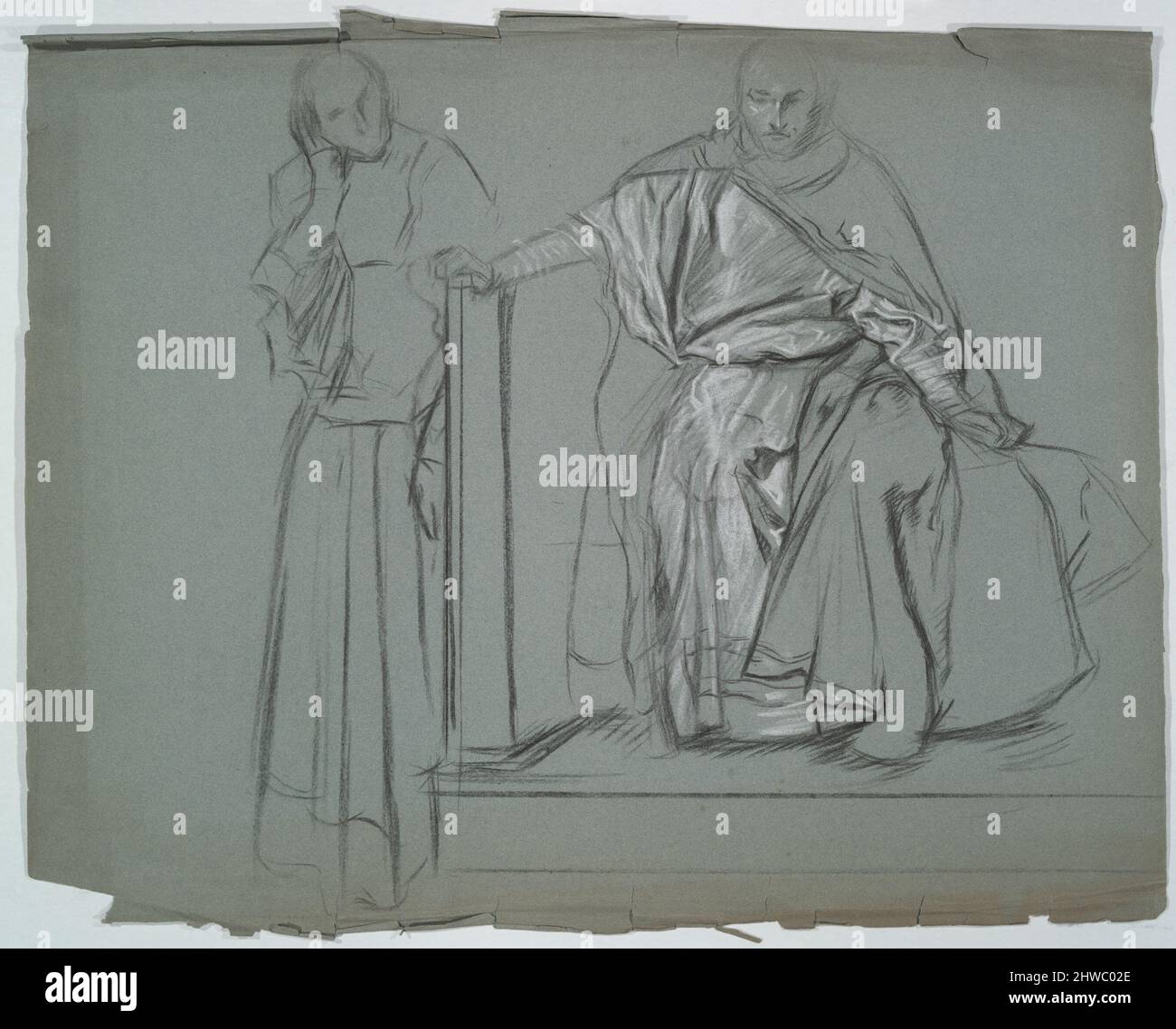 Study for King and attendants in Hamlet. Artist: Edwin Austin Abbey ...
