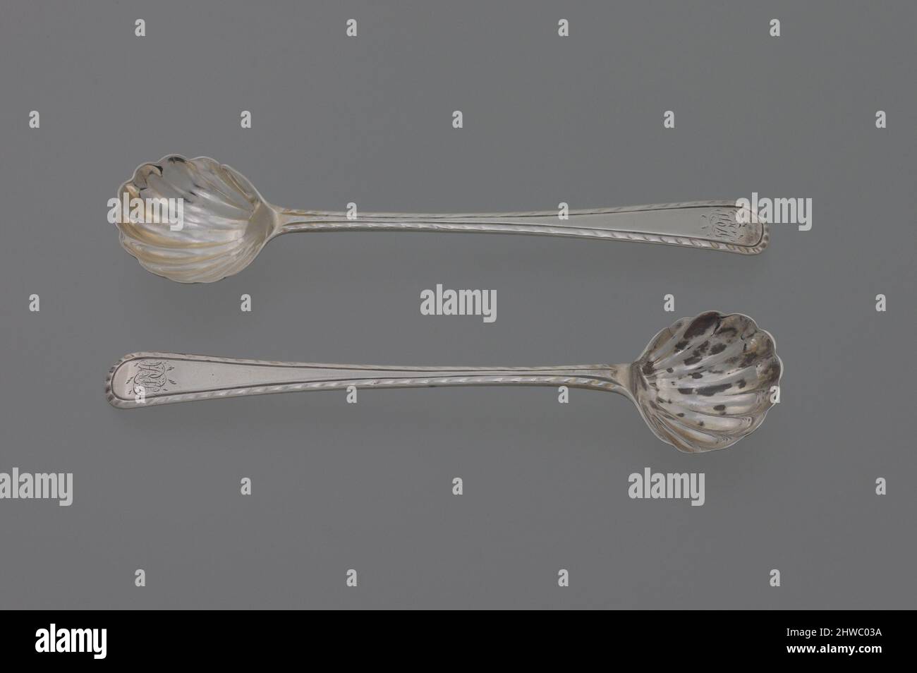 Two salt spoons. Maker: Samuel Keplinger, 1770–1849 Stock Photo - Alamy