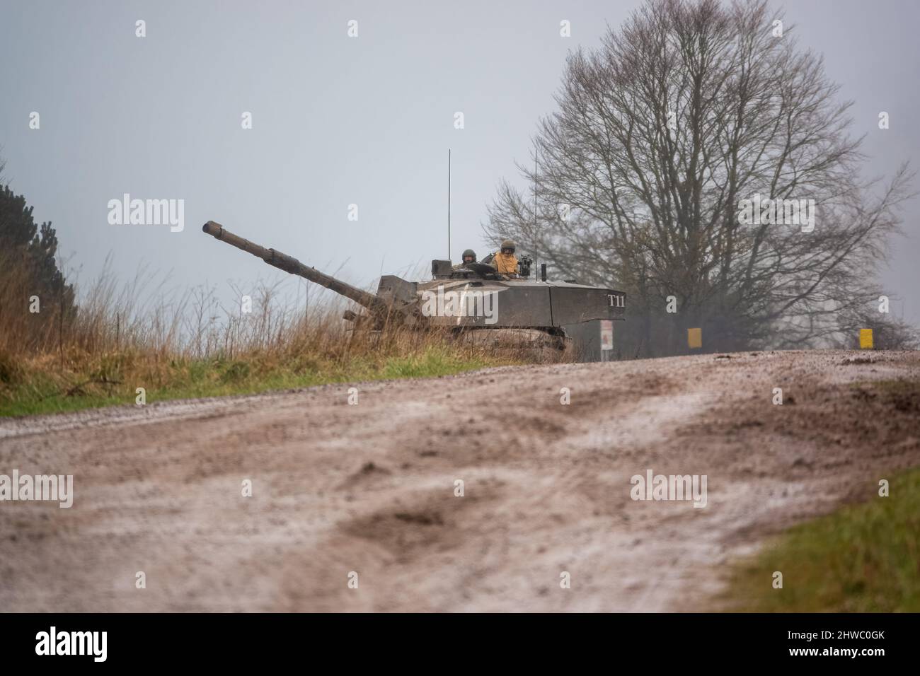 british army challenger 2 main battle tank in action on exercise on ...