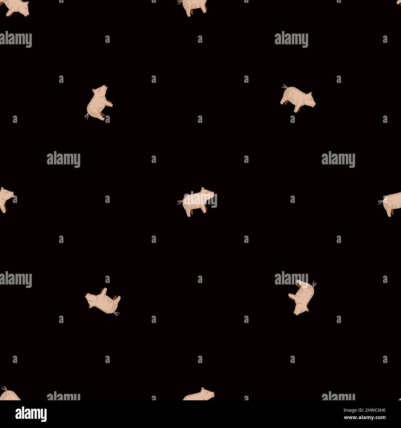 Cute pigs seamless pattern. Background of livestock animals . Repeated ...