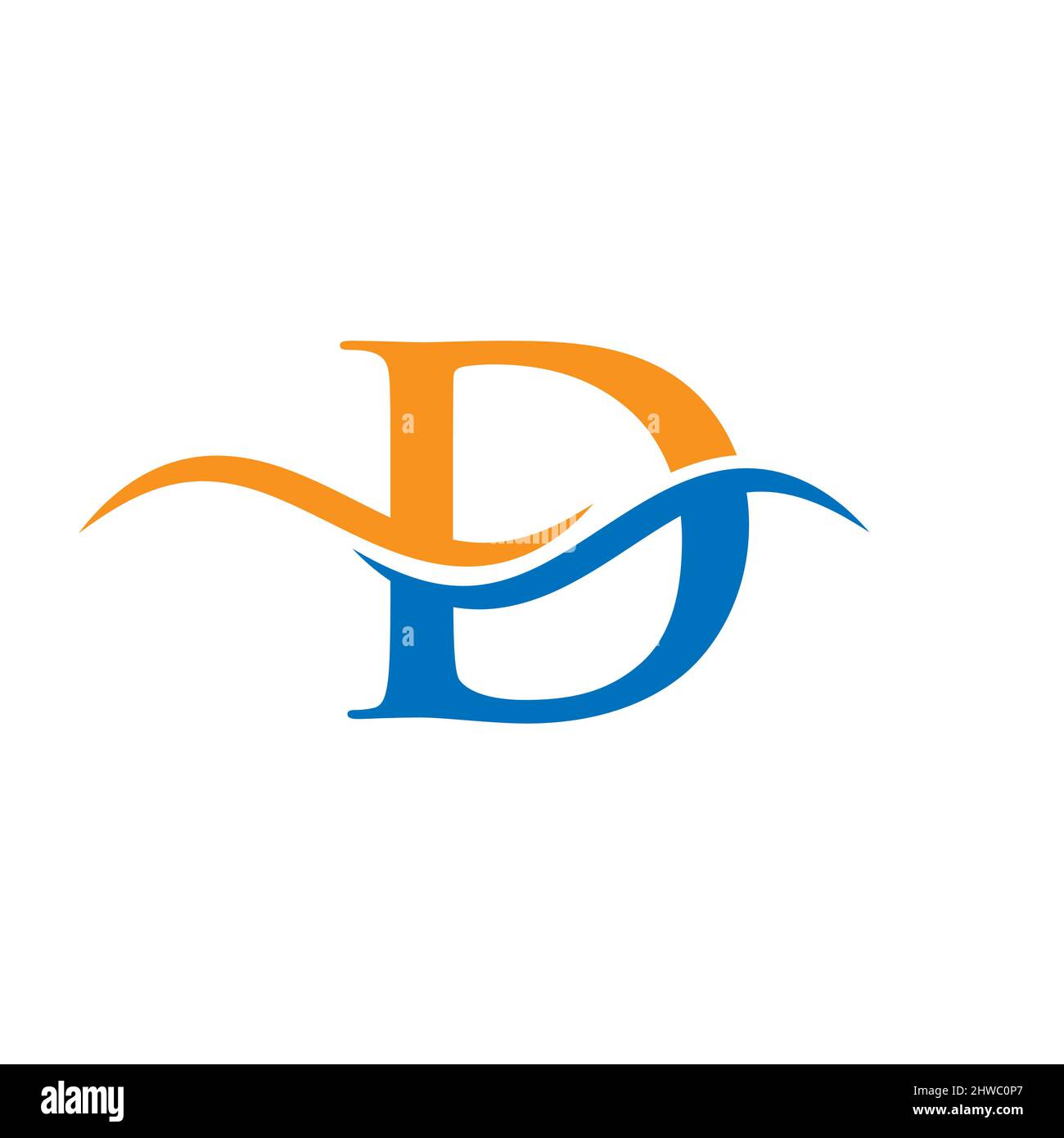 Letter D Logo Design with water wave concept. D letter logo design. D ...