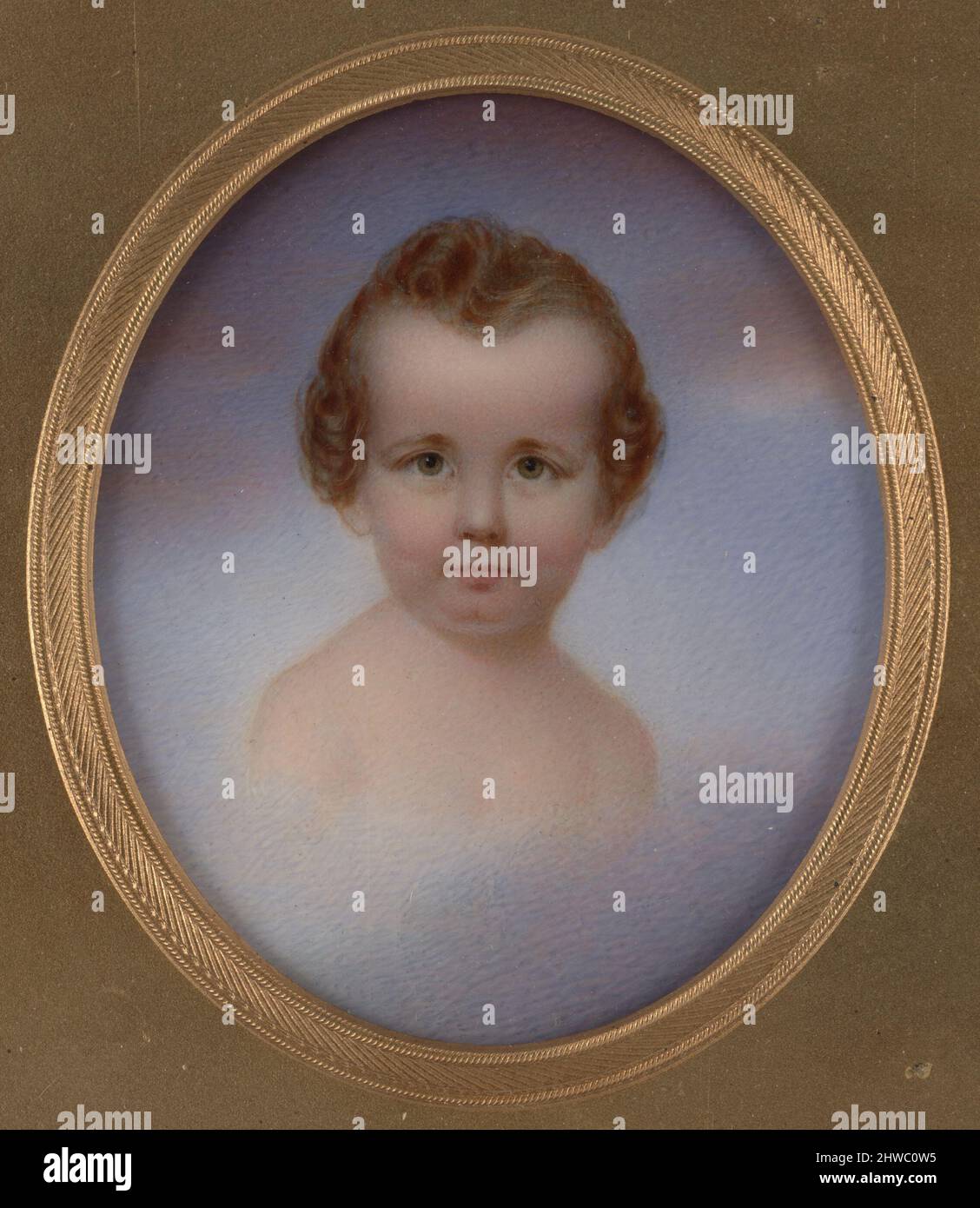 Memorial Portrait of a Child. Artist: Sarah Peters, 1821–1907 Stock ...