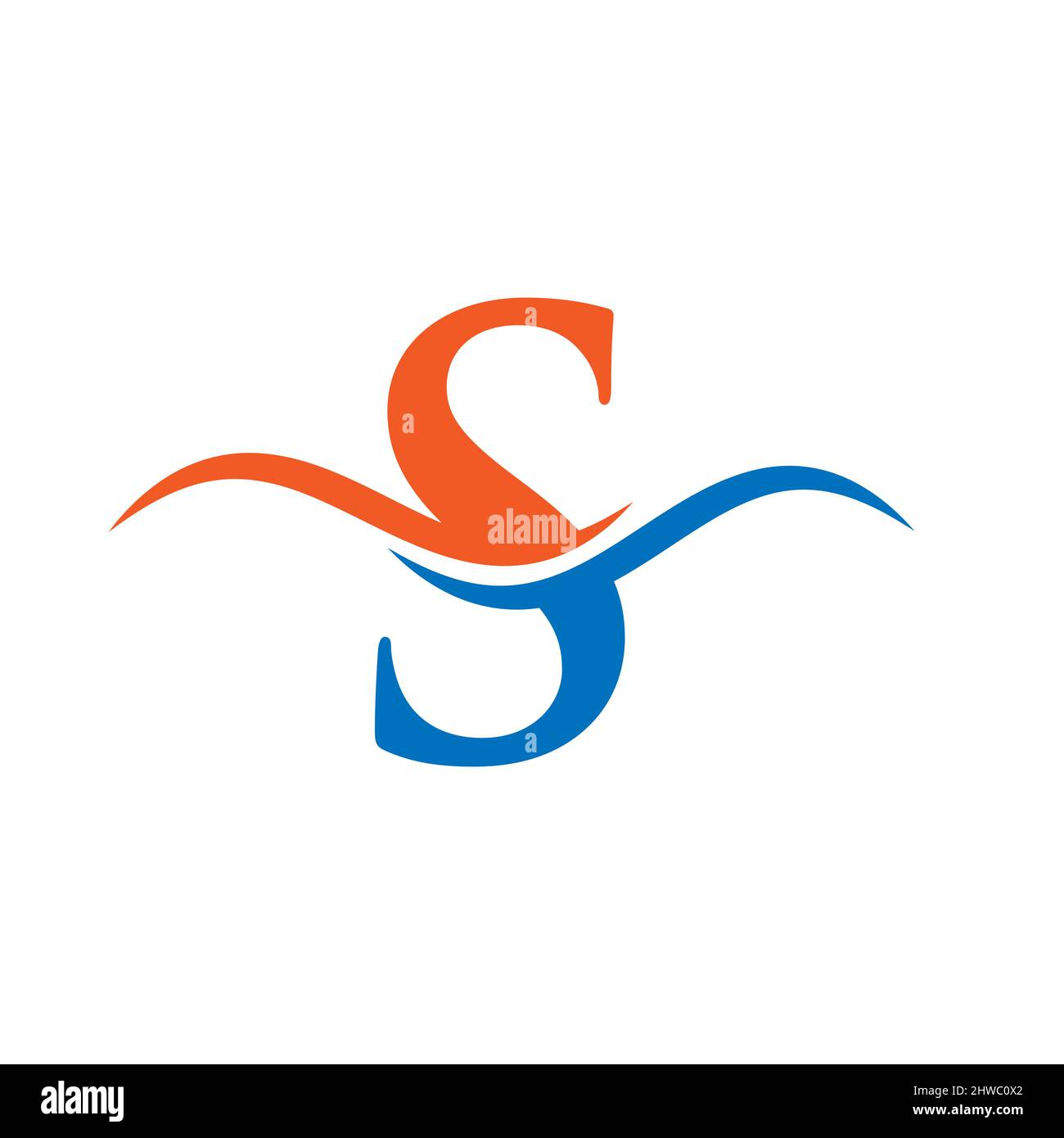 Initial S Logo design with water wave concept. S letter logo sign. S ...