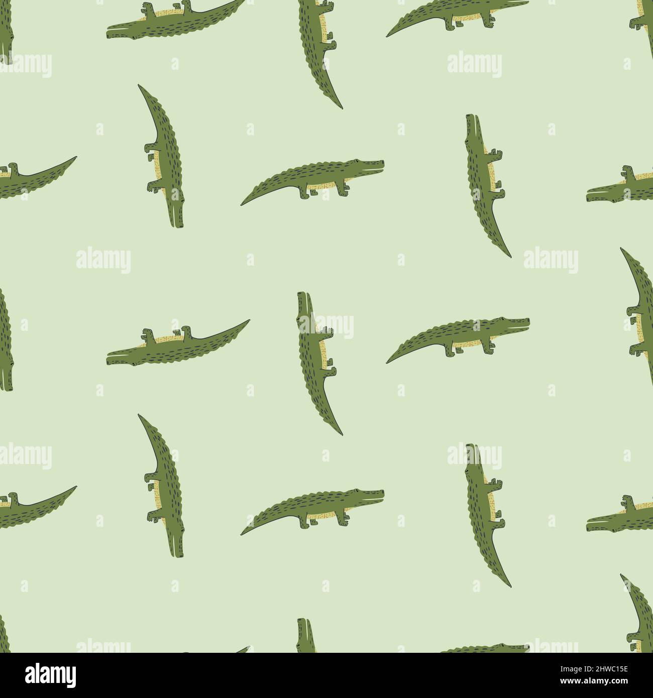Cute crocodiles seamless pattern.Funny animals background. Repeated ...