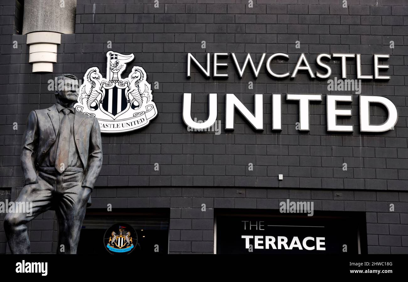 General view of the Sir Bobby Robson Statue outside the ground ahead of ...