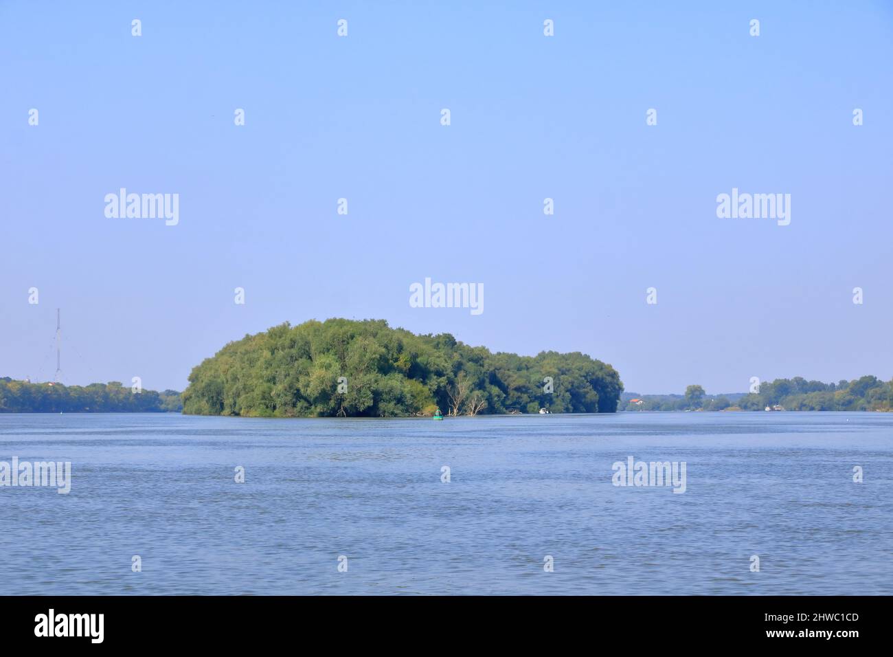 wide channel landscape in the Danube Delta in Romania, Europe Stock ...