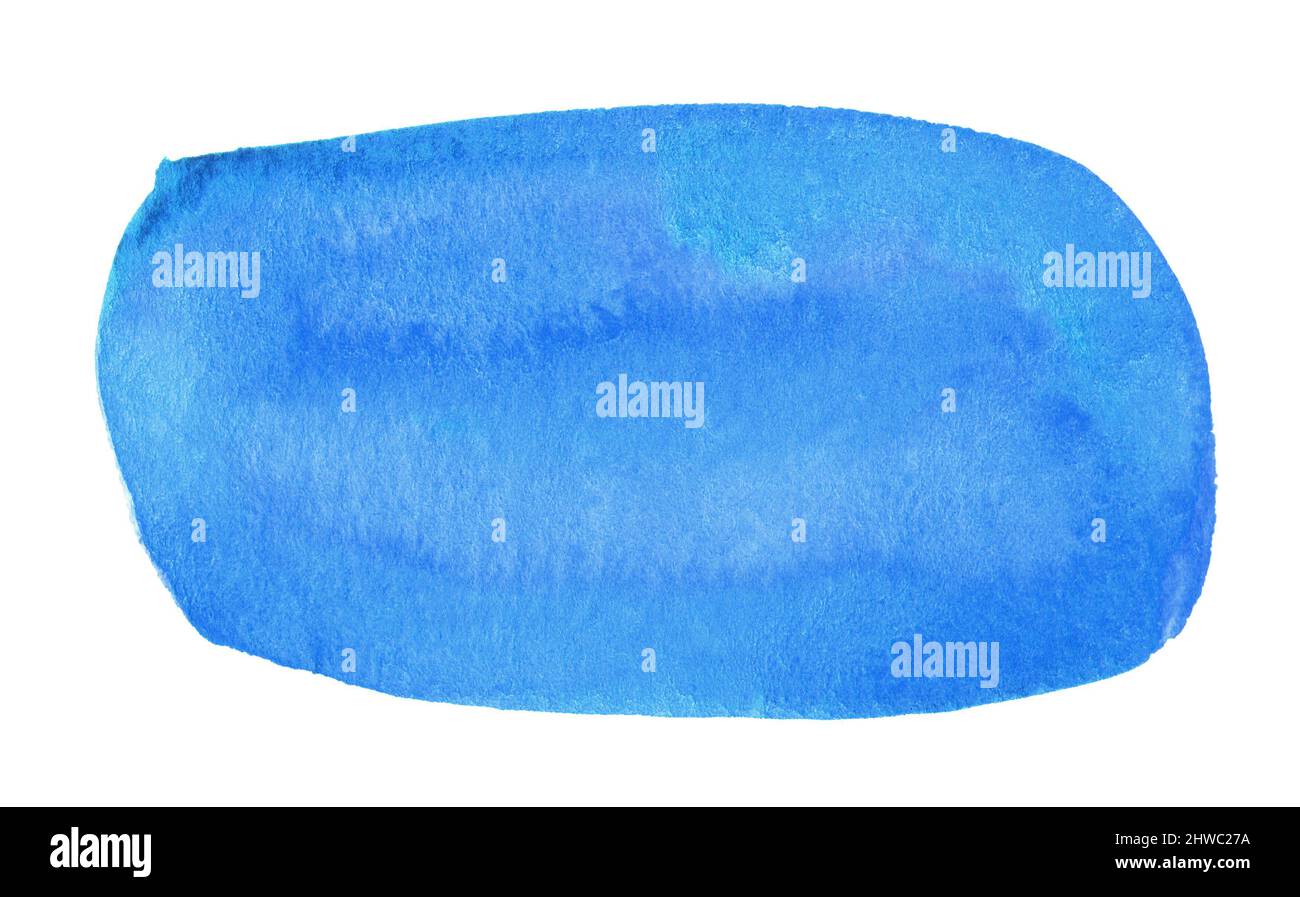 Abstract blue watercolor shape as a background isolated on white ...