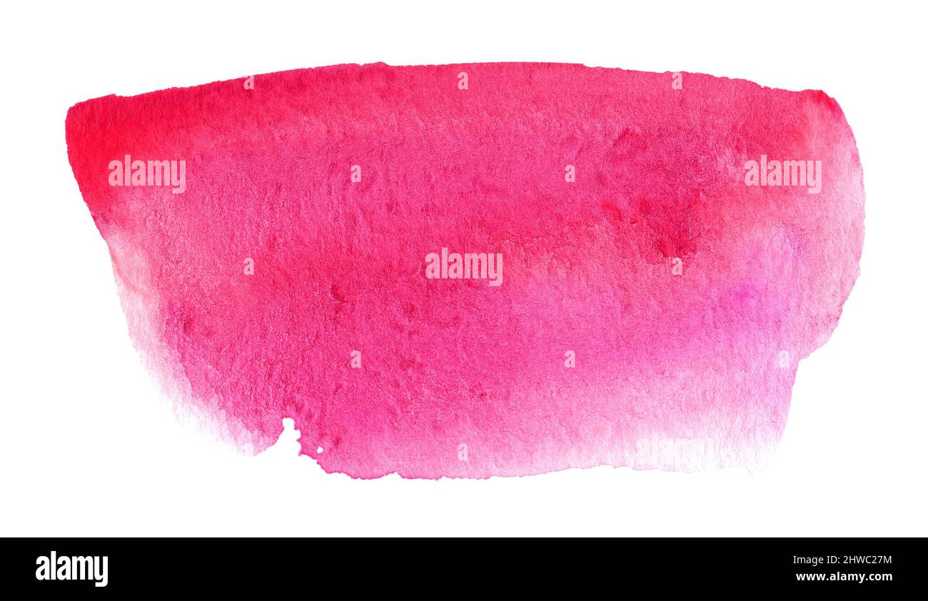 Abstract pink watercolor shape as a background isolated on white ...