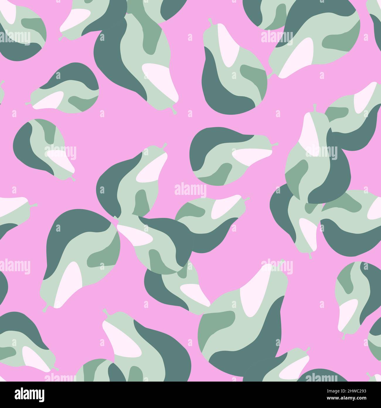 Creative pears seamless pattern. Abstract summer fruit background ...