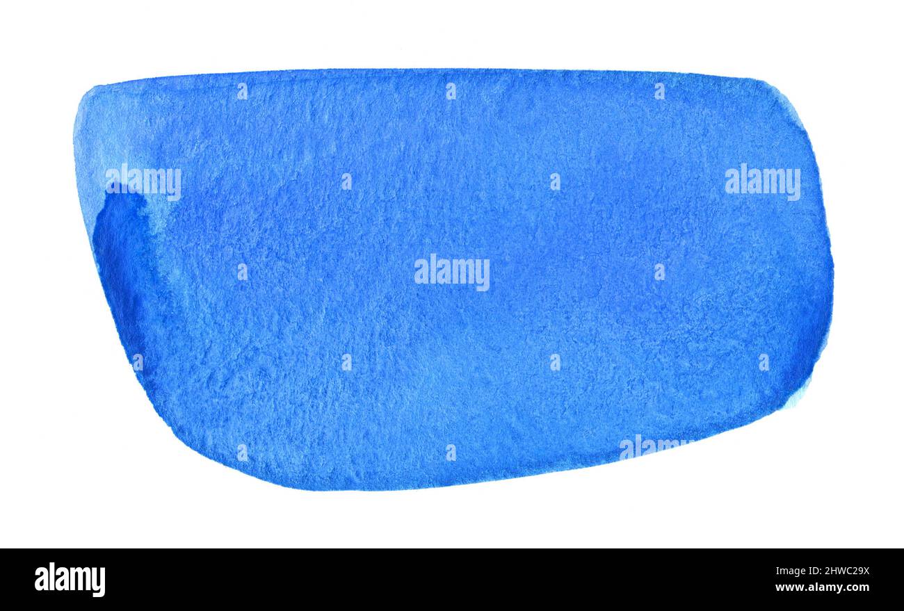 Abstract blue watercolor shape as a background isolated on white ...