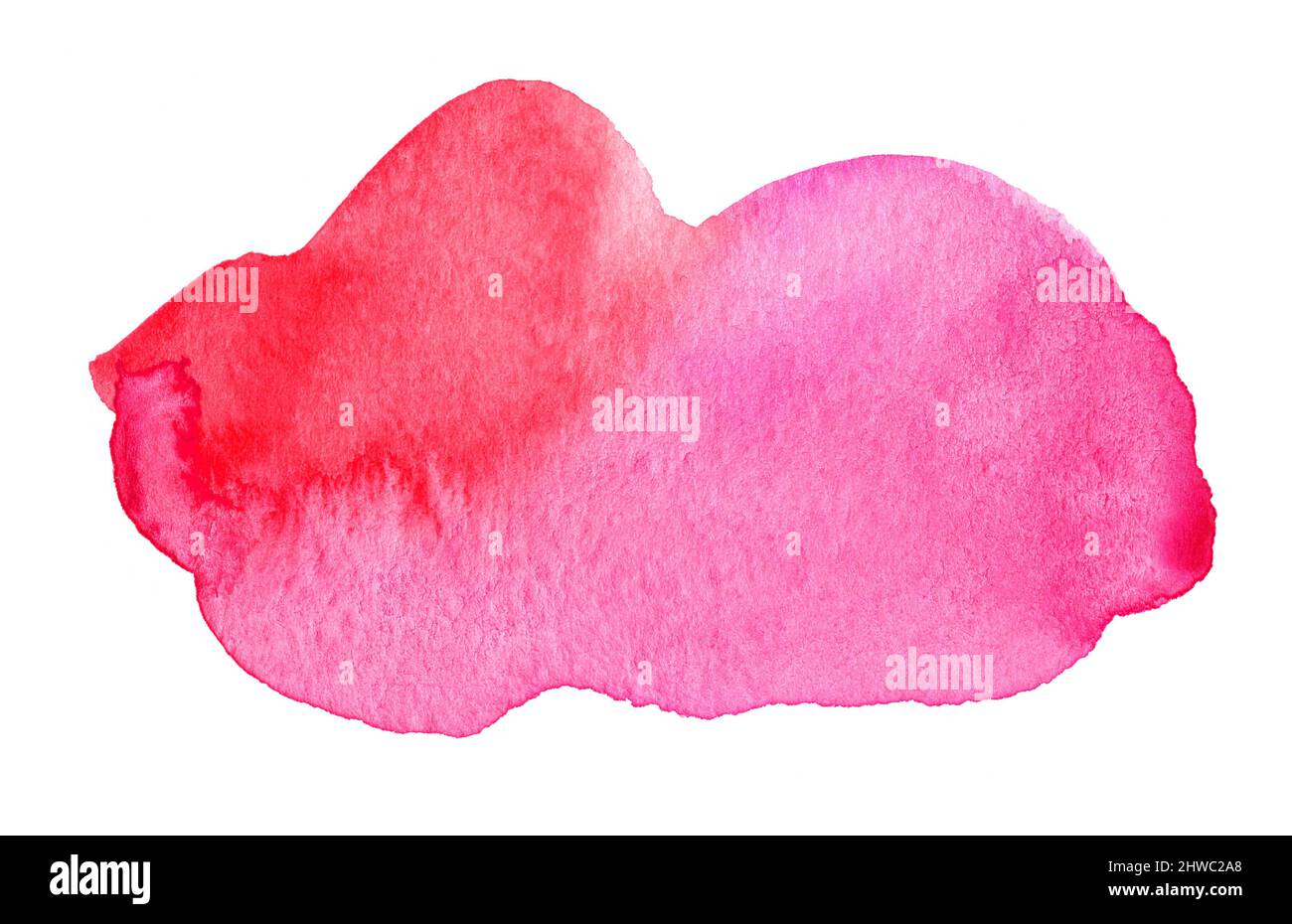 Abstract pink watercolor shape as a background isolated on white ...