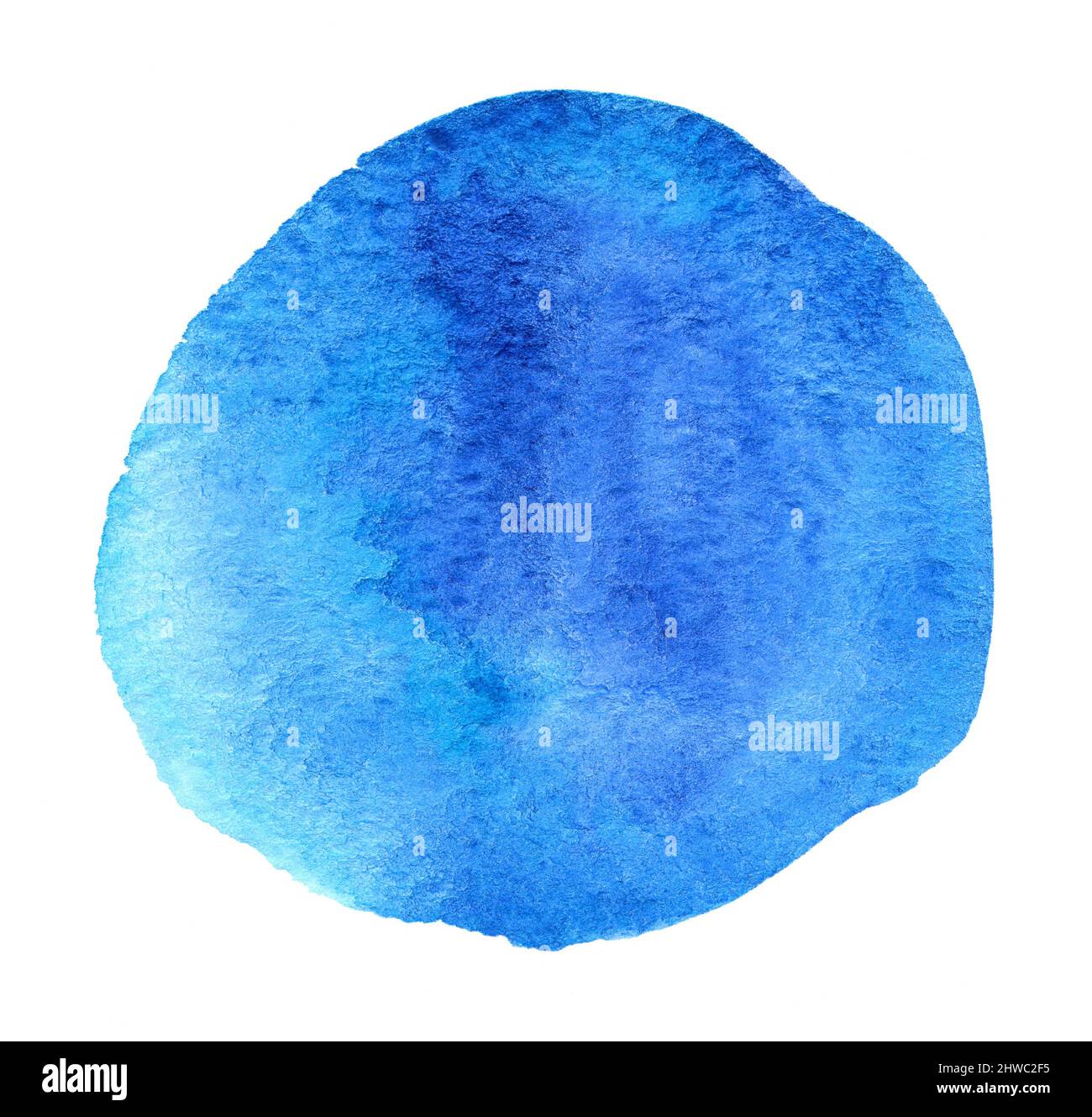 Abstract blue watercolor shape as a background isolated on white ...