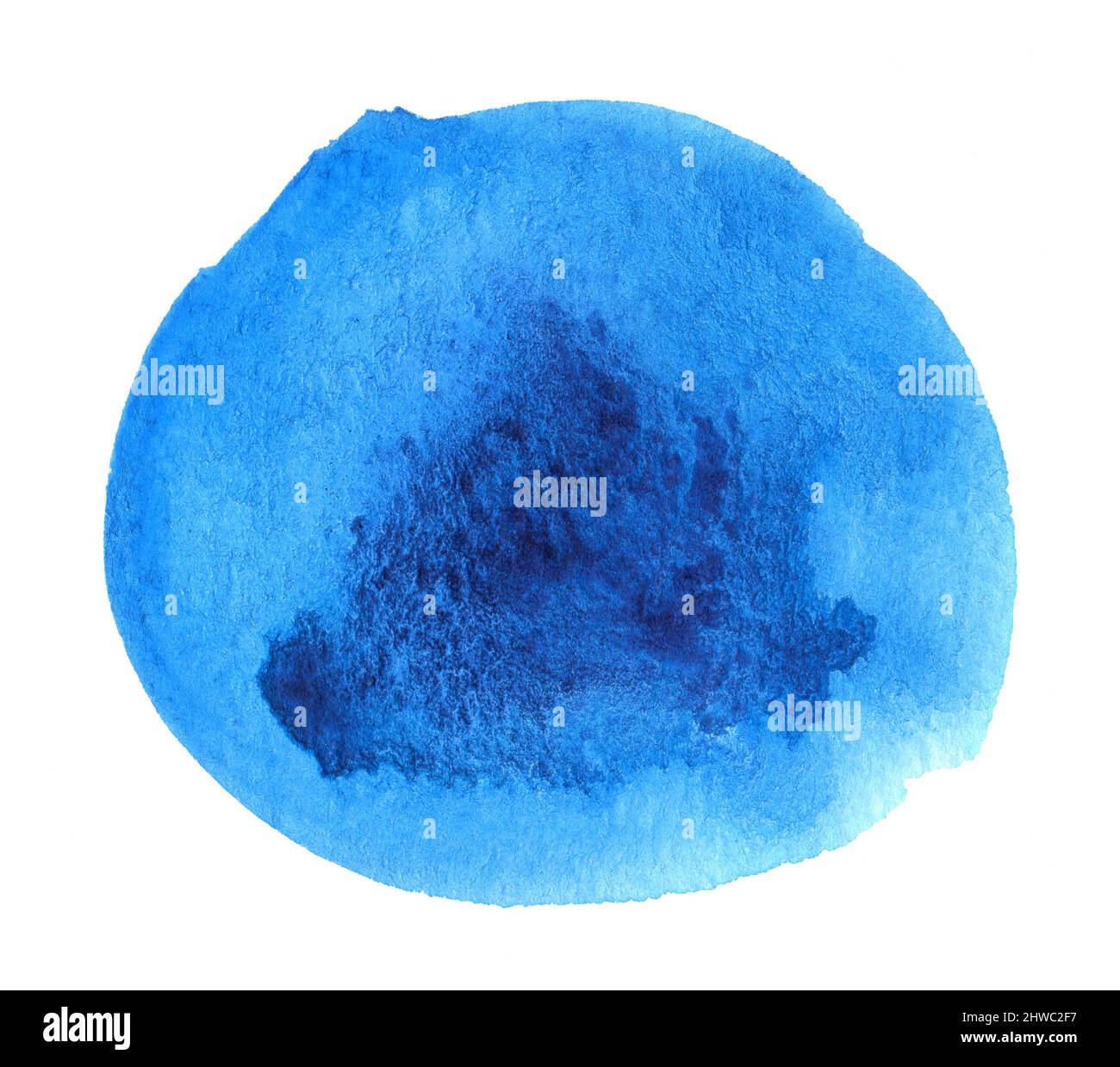 Abstract blue watercolor shape as a background isolated on white ...