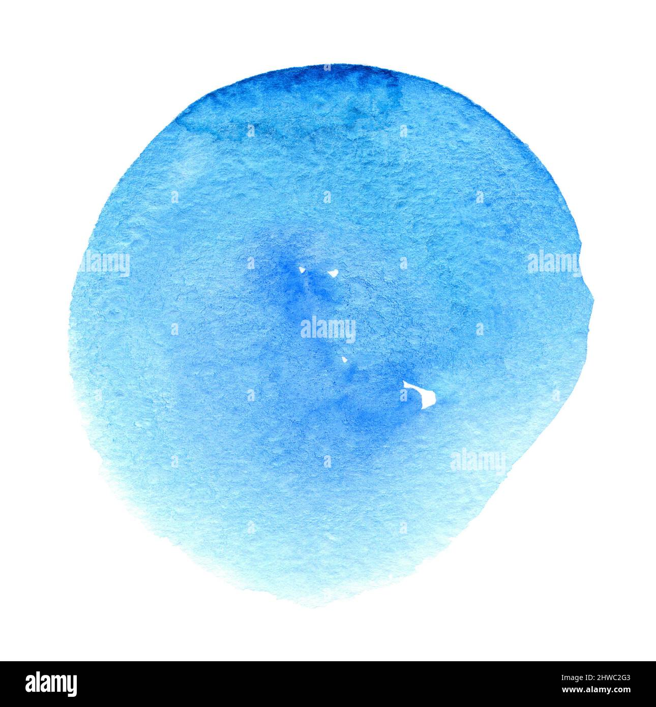 Abstract blue watercolor shape as a background isolated on white ...