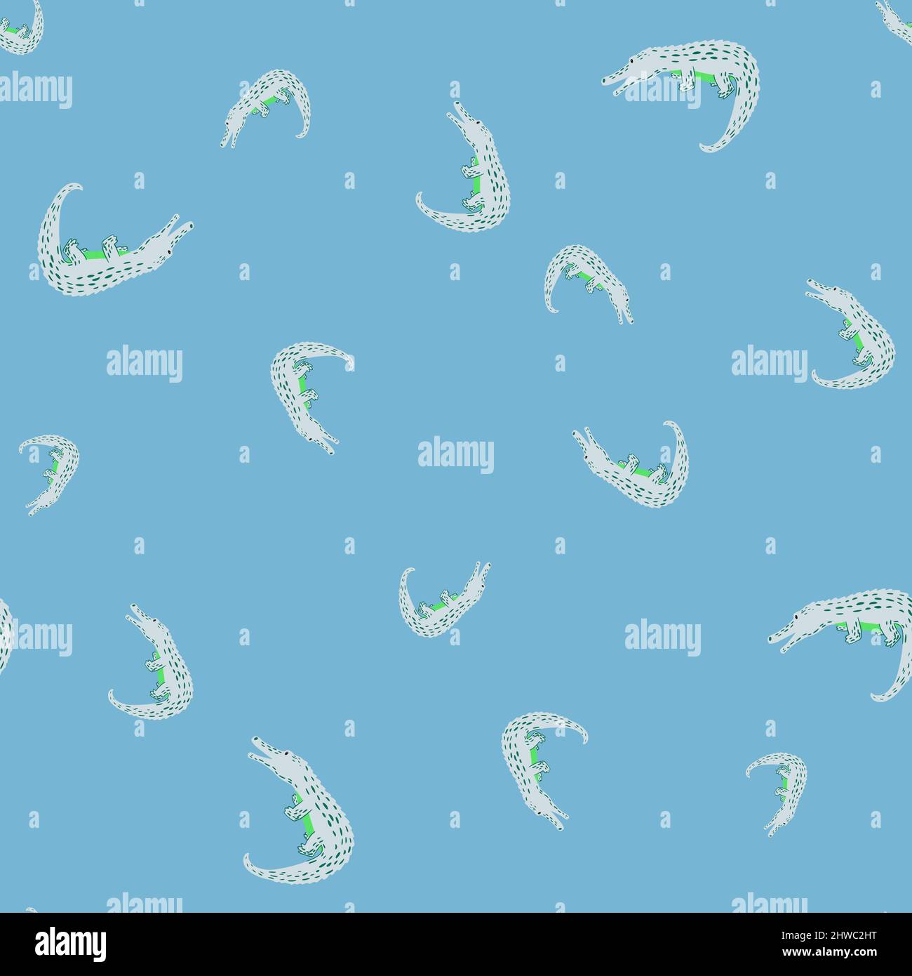 Cute crocodiles seamless pattern.Funny animals background. Repeated ...