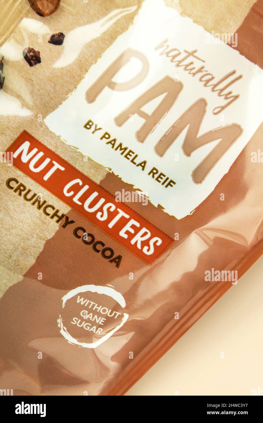 Hamburg, Germany - February 20 2022: Naturally Pam Nut Clusters Crunchy ...