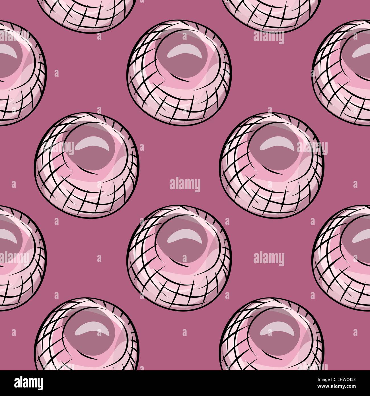 Glass balls seamless pattern. Decorative shapes background. Repeated ...