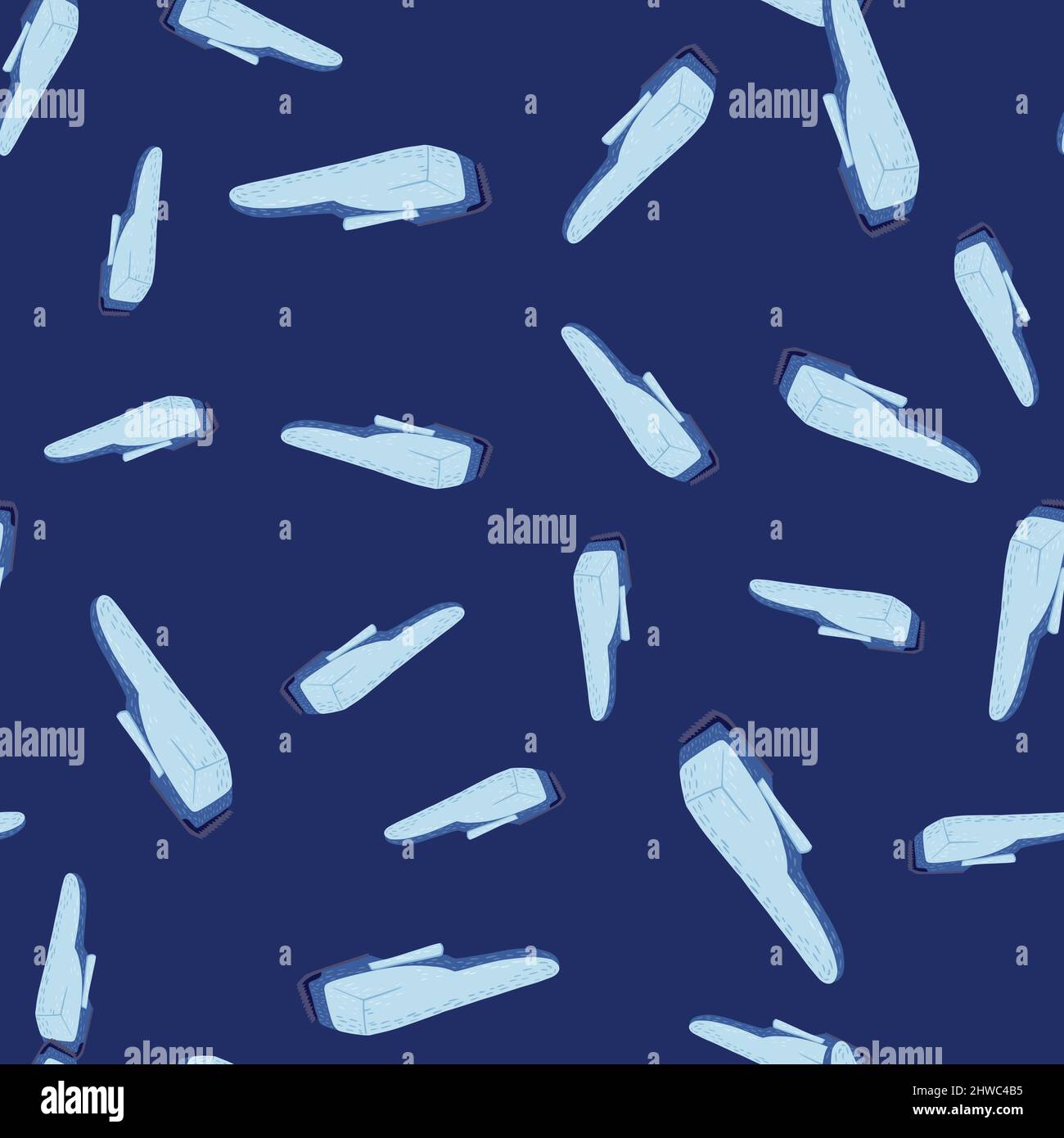 Clippers seamless pattern on. Vintage barber shops elements in doodle ...