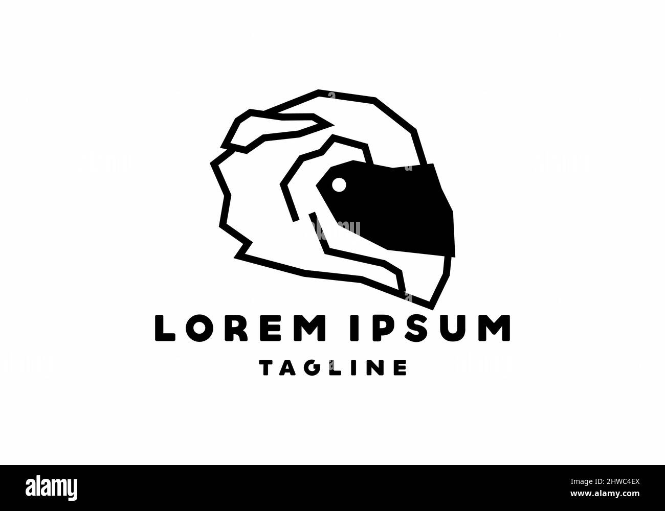 Black color of helmet shape in stiff lines style design Stock Vector ...