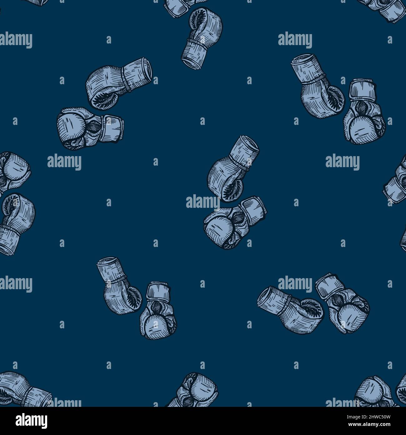 Boxing gloves seamless pattern. Vintage sport inventory background ...