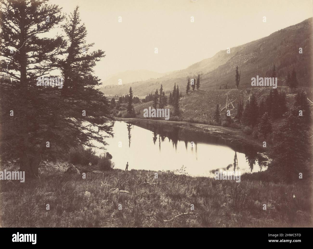 Lake in Conejos Canyon, Colorado. Artist: Timothy O’Sullivan, American ...