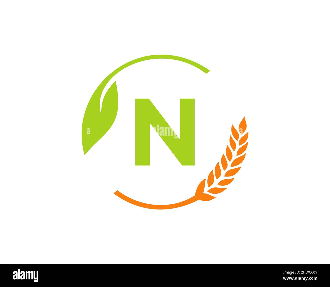 Agriculture Logo On N Letter Concept. Agriculture and farming logo ...