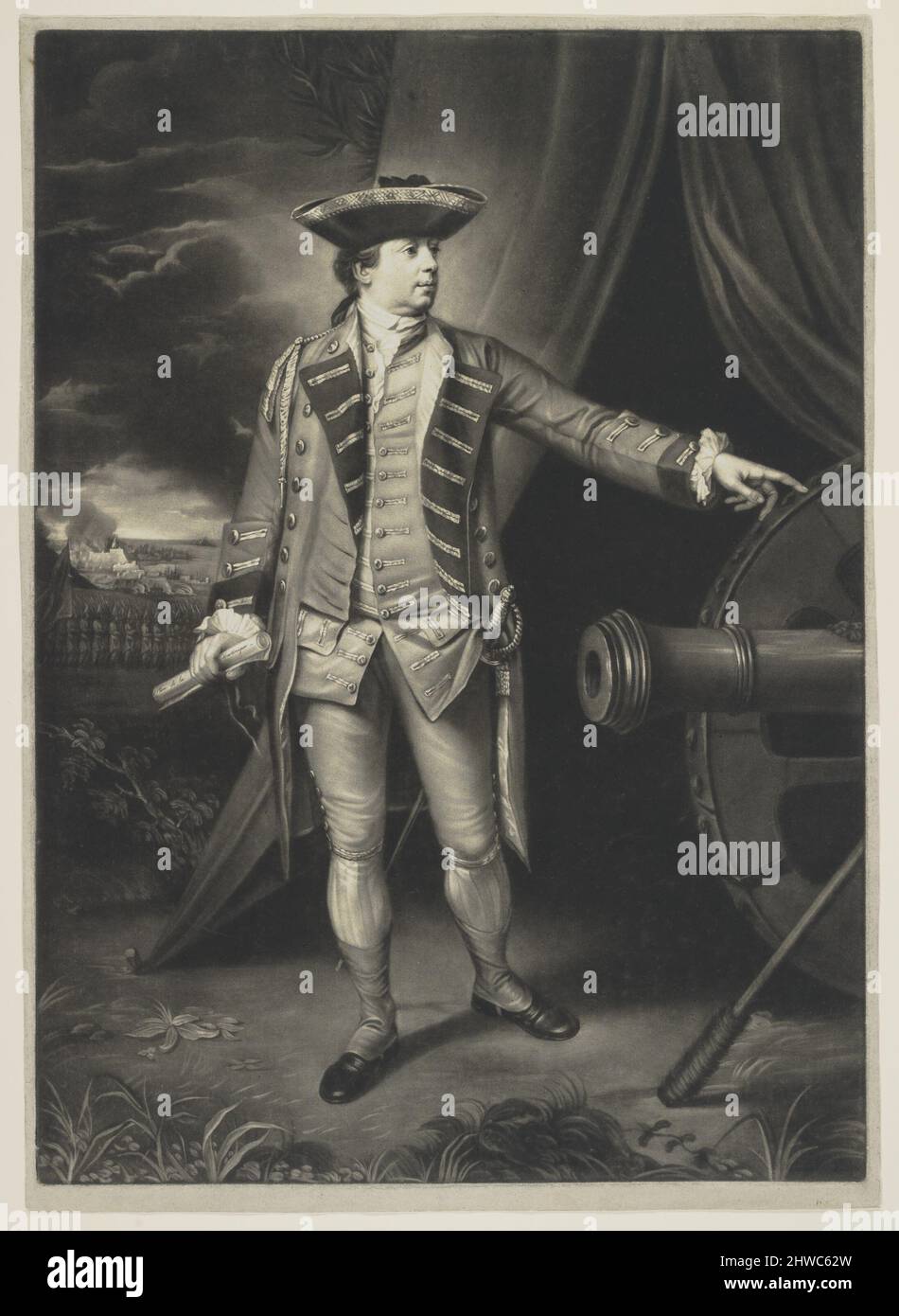 Untitled (Full Portrait of a French General with Battle Scene in the ...