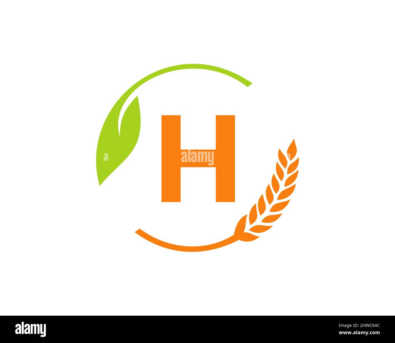 Agriculture Logo On H Letter Concept. Agriculture and farming logo ...