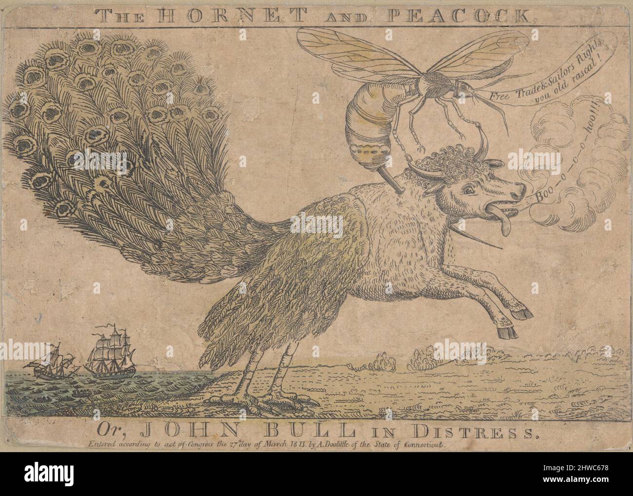 The Hornet and Peacock, Or, John Bull in Distress. Artist: Amos ...