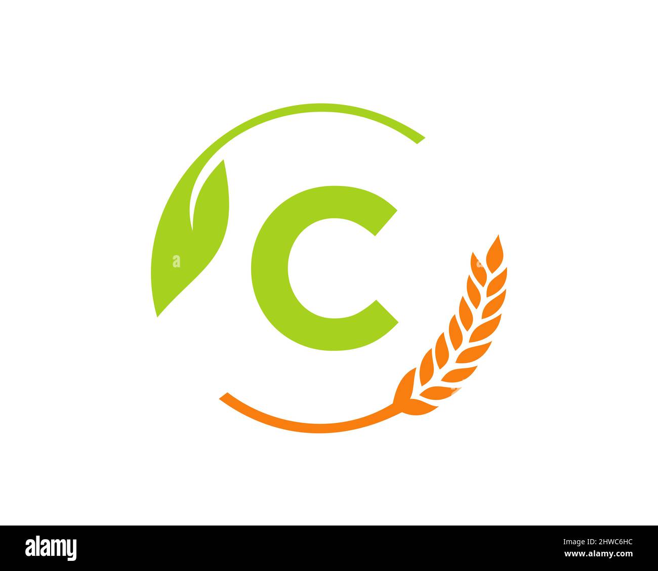 Agriculture Logo On C Letter Concept. Agriculture and farming logo ...